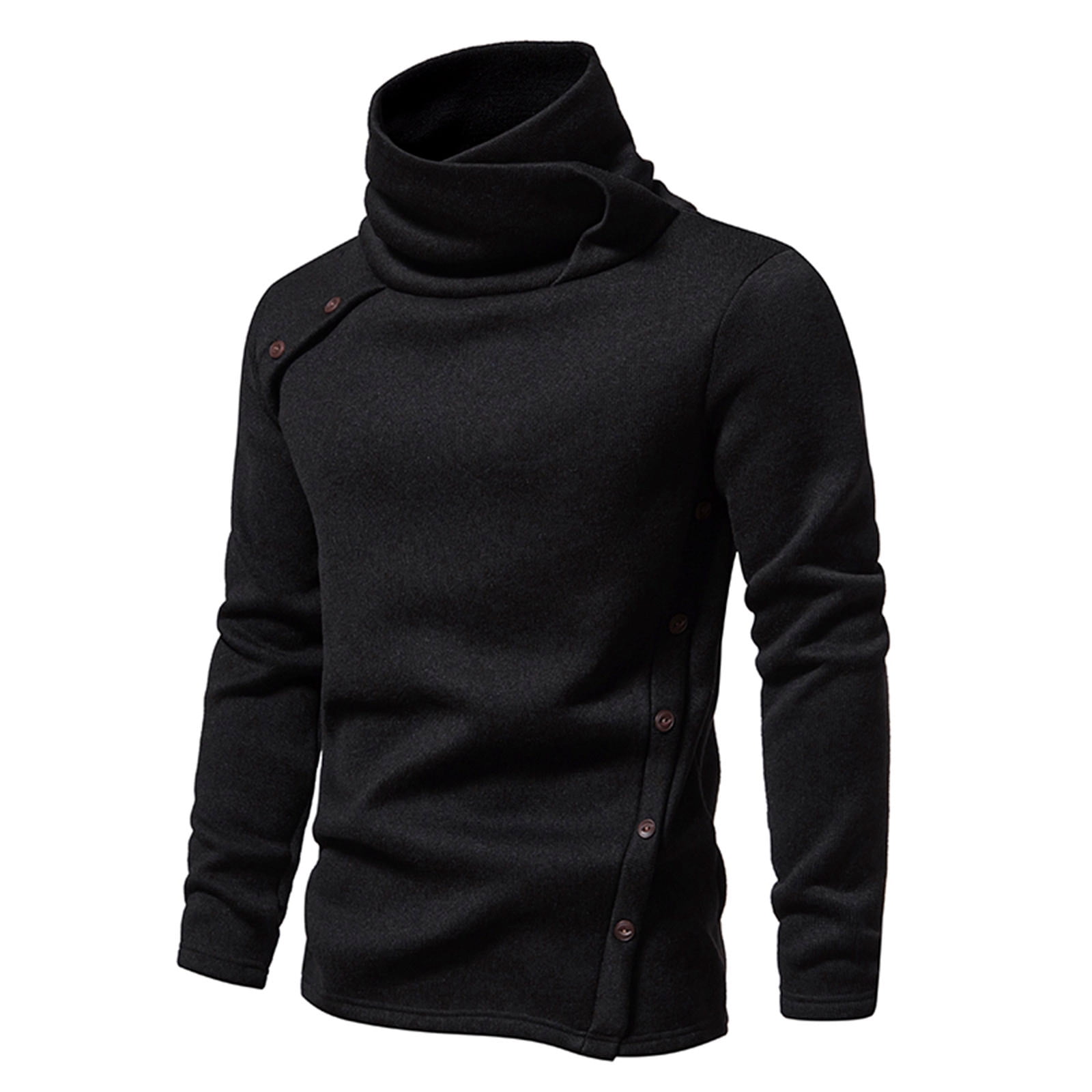 Men Sweater Winter Casual Button Cable Knit Sweaters Shawl Collar ...