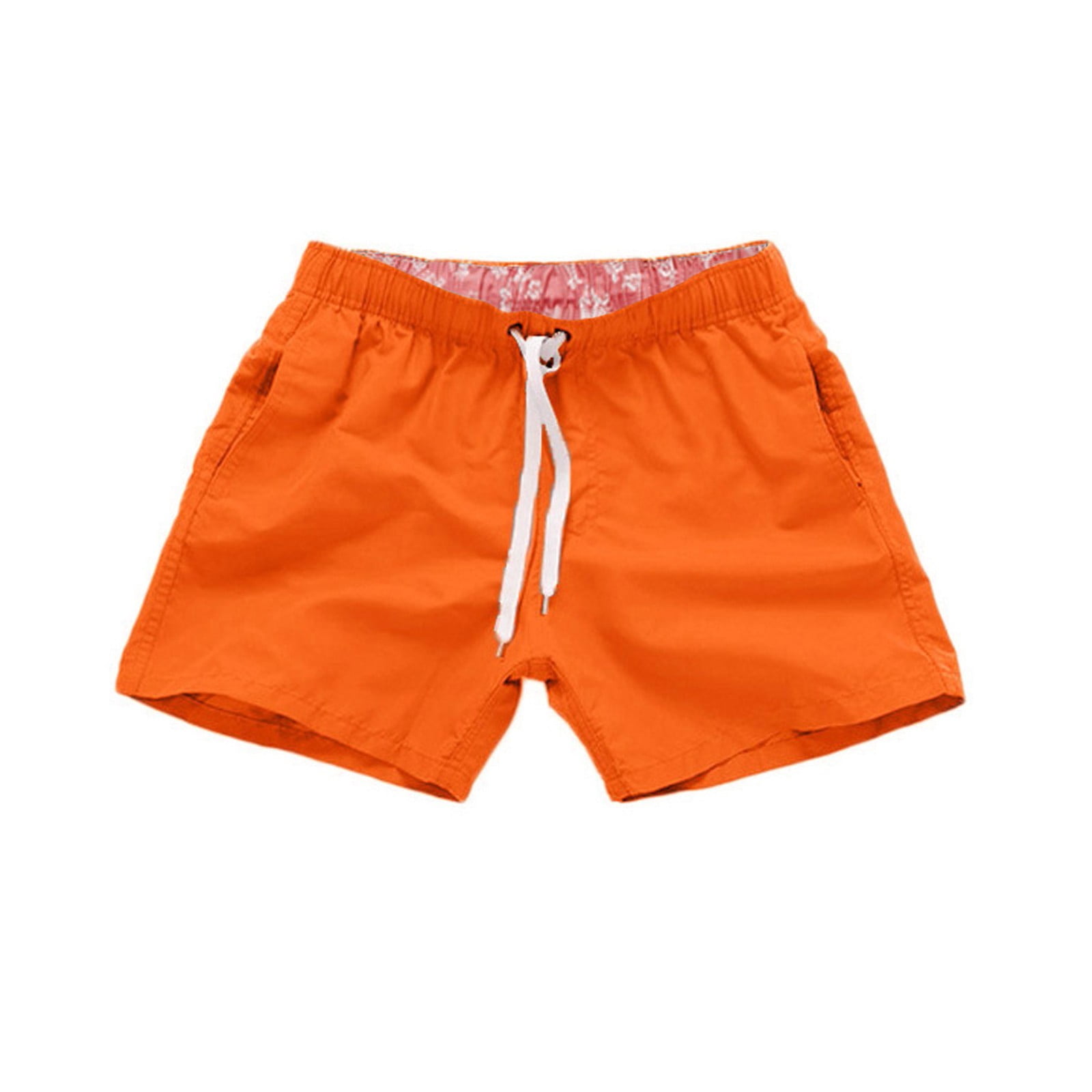 Gaqlive Men Swim Shorts Boxer Swimwear Pockets Cozy Soft Swim Trunks Swimming Floral Print