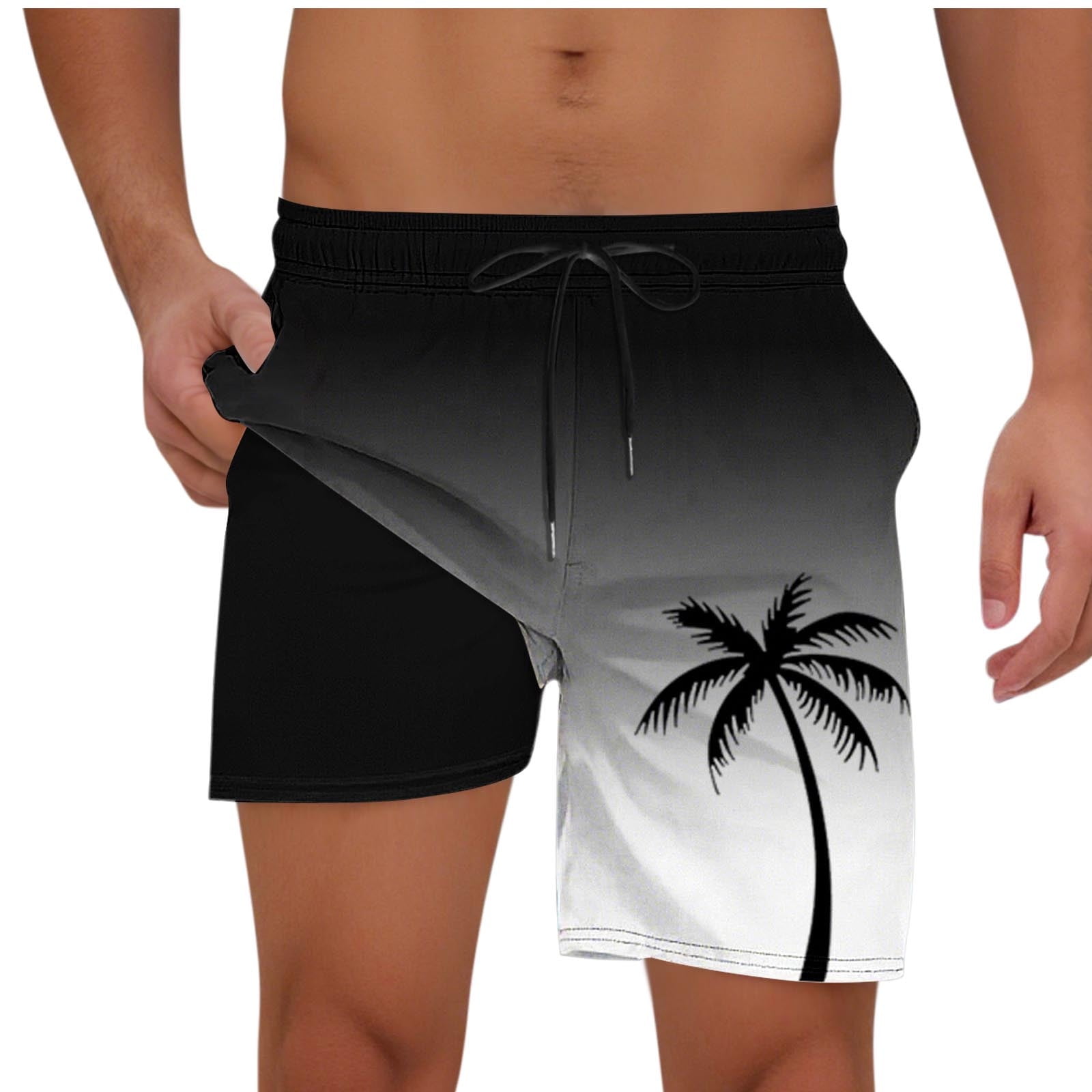 Men Swim Trunks with Compresssion Liner 7 Inch Inseam Board Shorts ...
