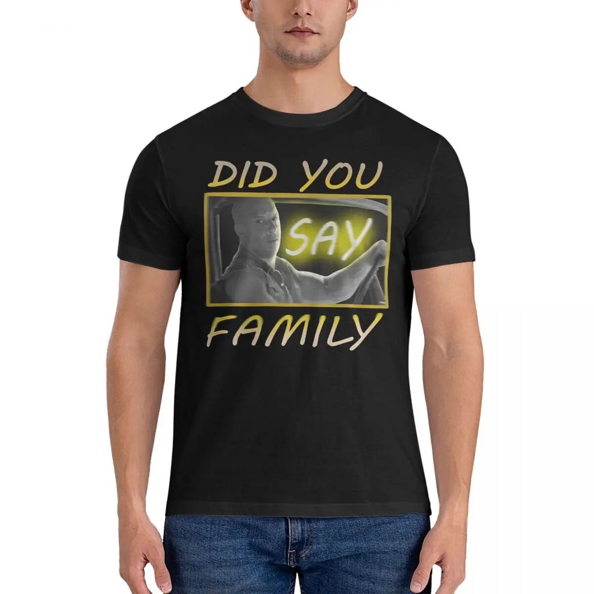 Men T-Shirt Dom Toretto Meme Did You Say Family Funny Cotton Tees Short Sleeve F - Walmart.com