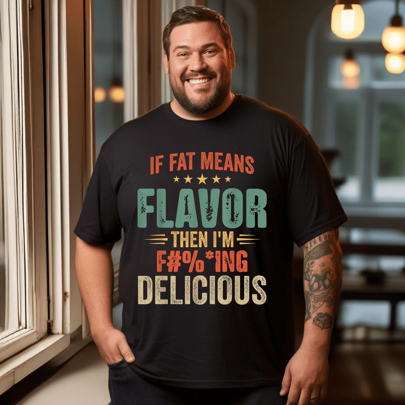 Men T Shirt for Big & Tall Man Graphic Short Sleeve Plus Size Oversized ...