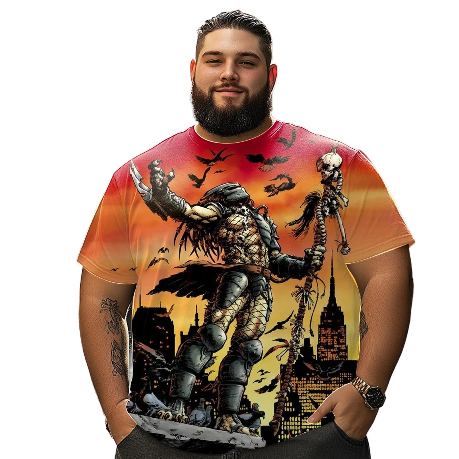 Men T Shirt for Big & Tall Man Graphic Short Sleeve Plus Size Oversized Tee Tshirts 4XL ...