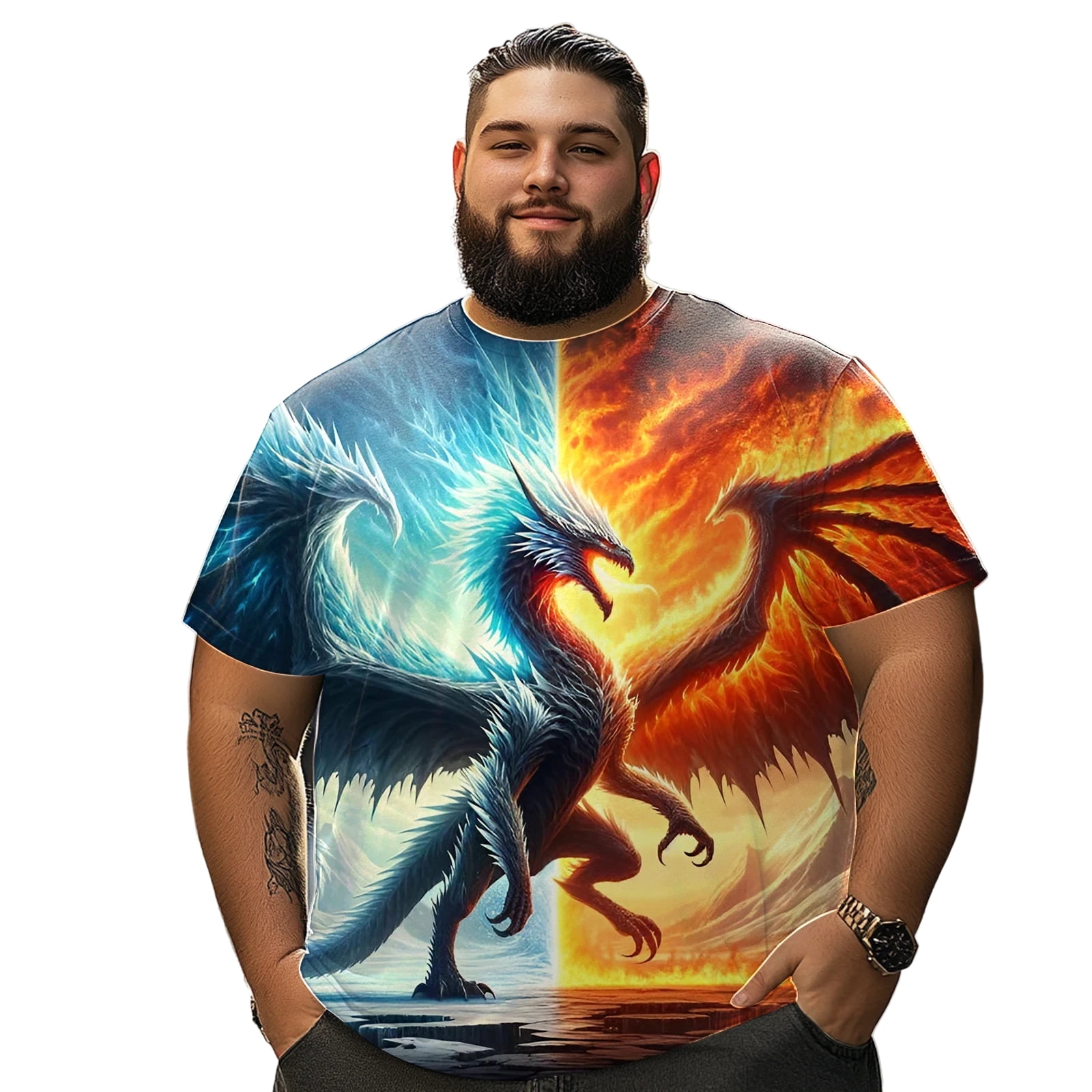 Men T Shirt for Big & Tall Man Graphic Short Sleeve Plus Size Oversized Tee Tshirts 6XLT ...