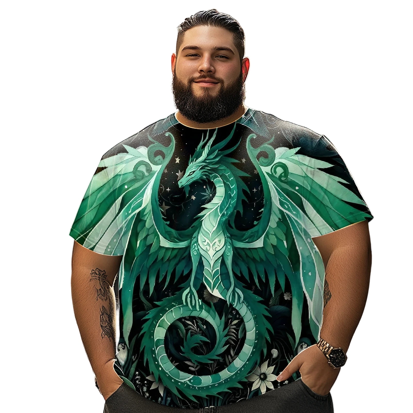 Men T Shirt for Big & Tall Man Graphic Short Sleeve Plus Size Oversized ...