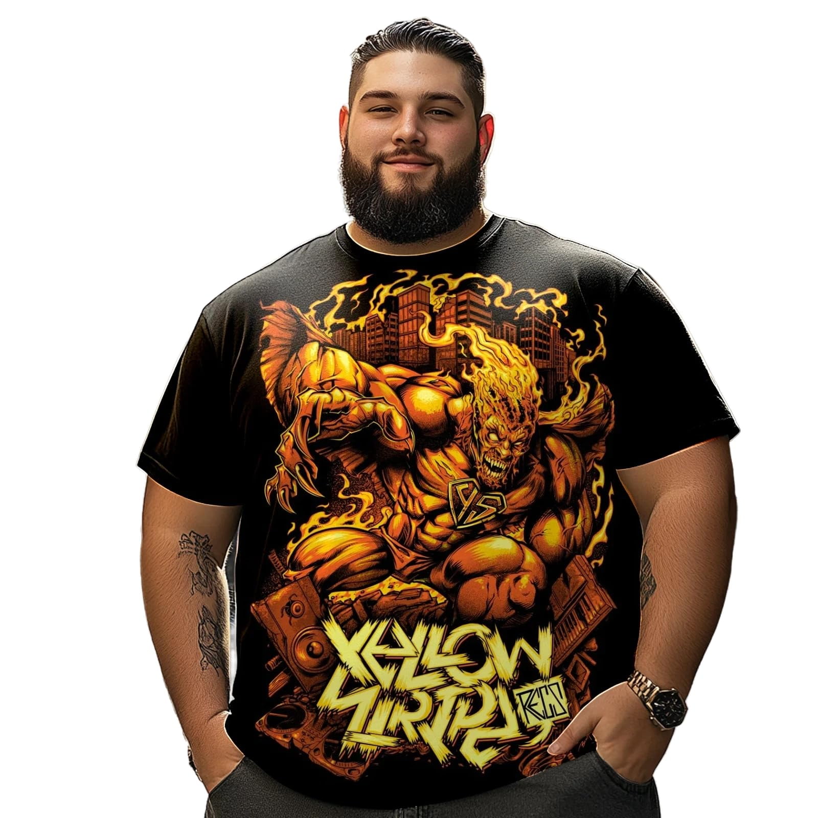 Men T Shirt for Big & Tall Man Graphic Short Sleeve Plus Size Oversized ...