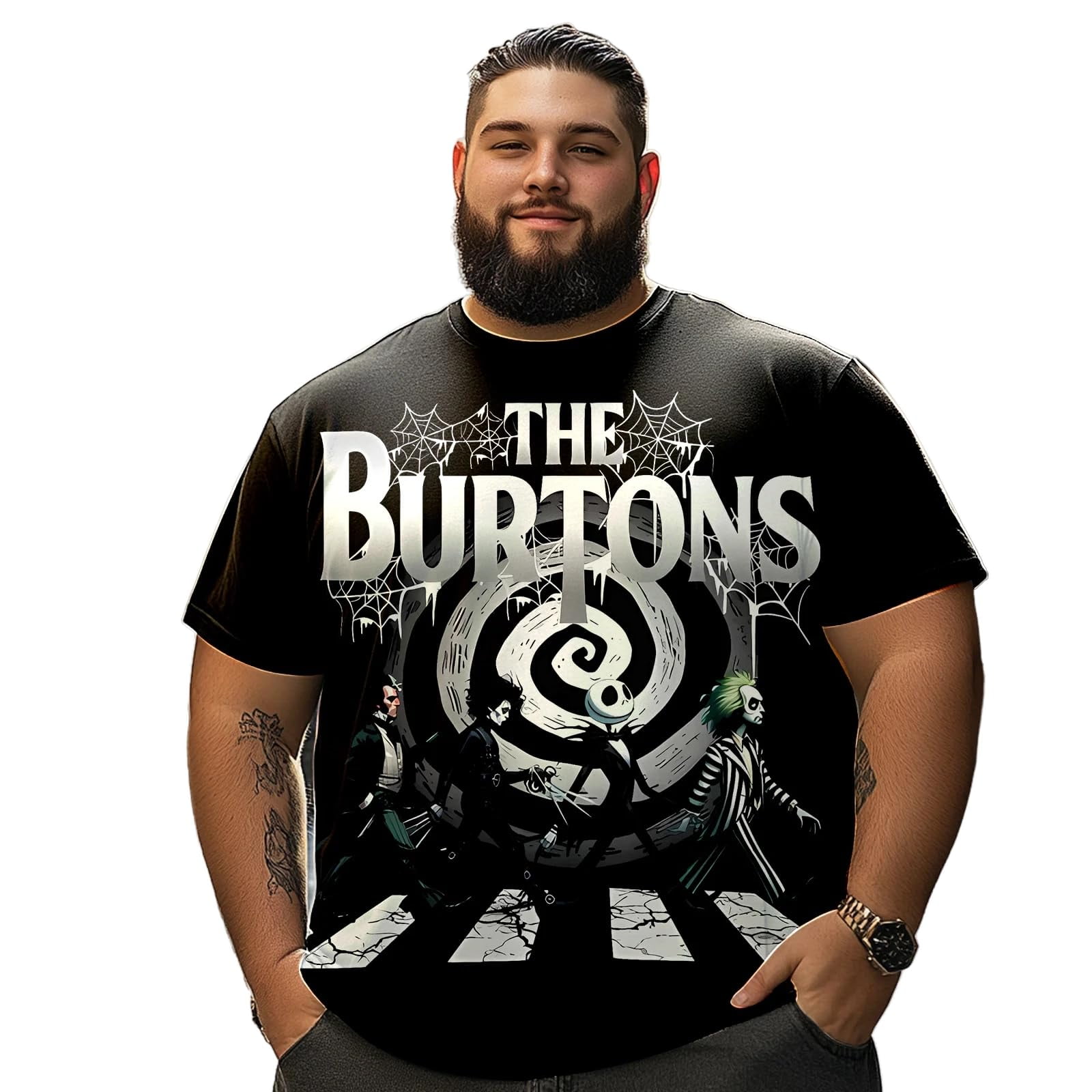Men T Shirt for Big & Tall Man Graphic Short Sleeve Plus Size Oversized ...