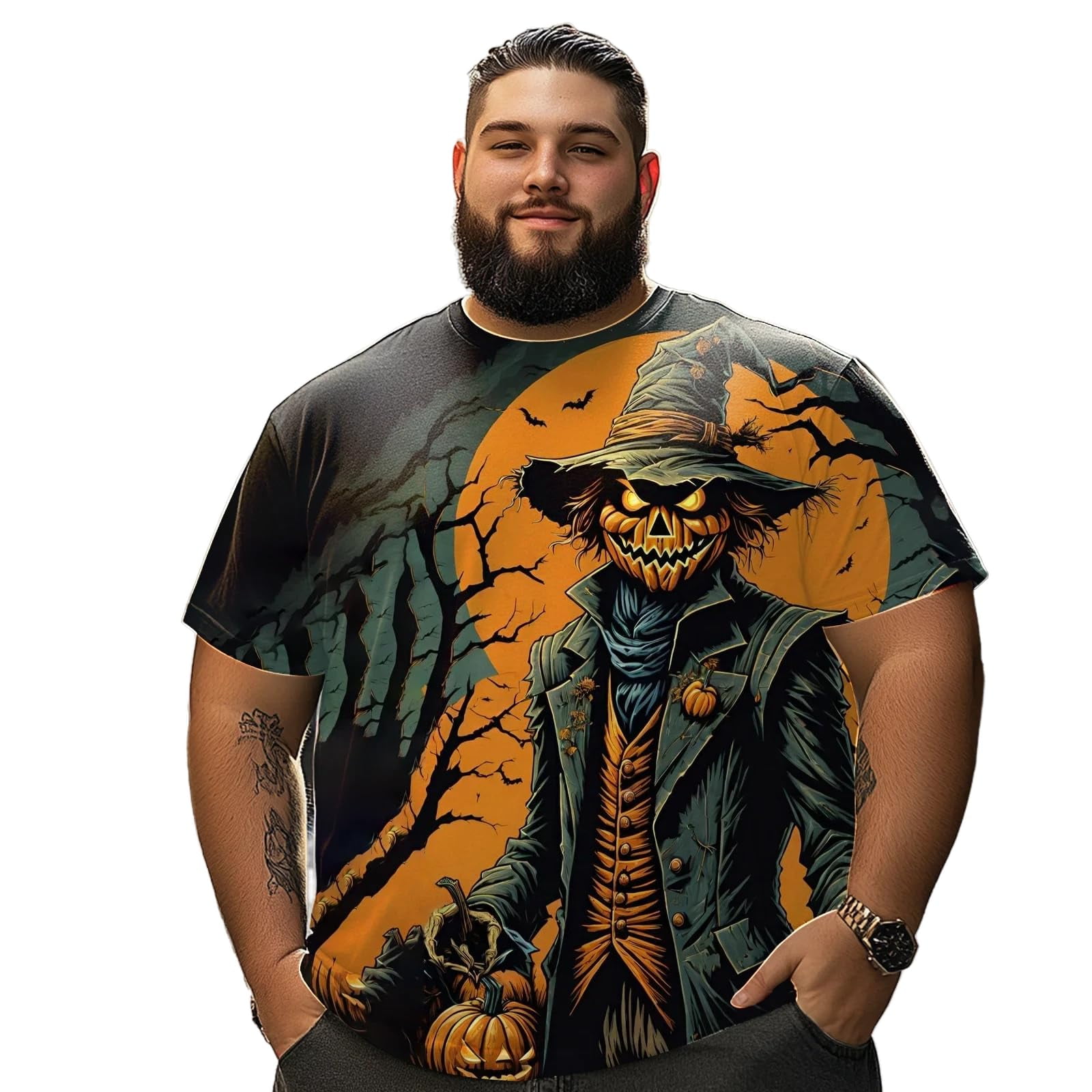 Men T Shirt for Big & Tall Man Graphic Short Sleeve Plus Size Oversized ...