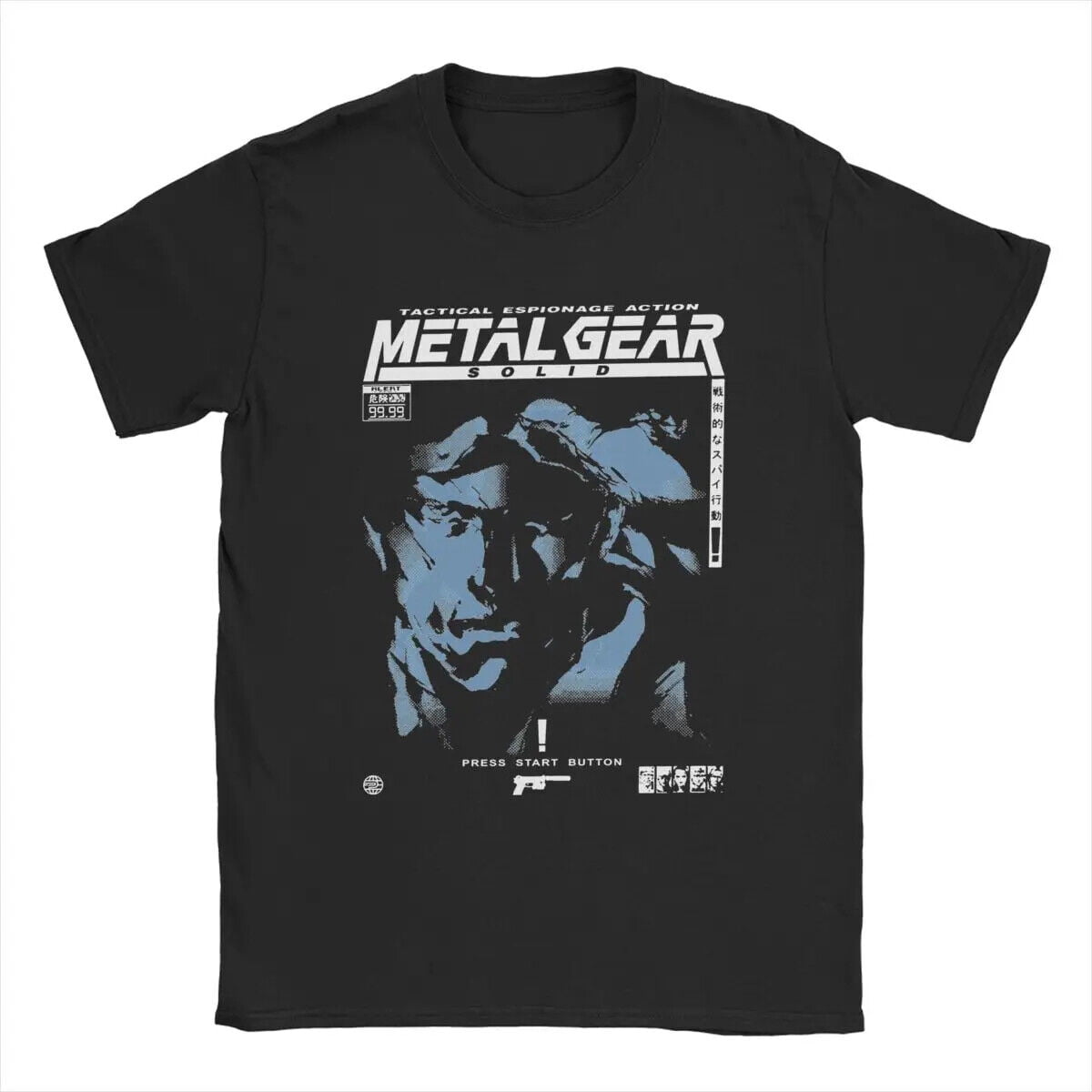 Men T-Shirts Metal Gear Solid MGS1 Snake Funny Pure Cotton Tee Short ...