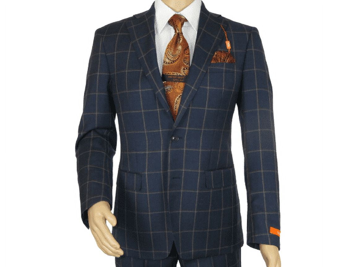 Men TALLIA Suit Wool Blend English Plaid Classic 2Button VDVA2SVX0013 ...