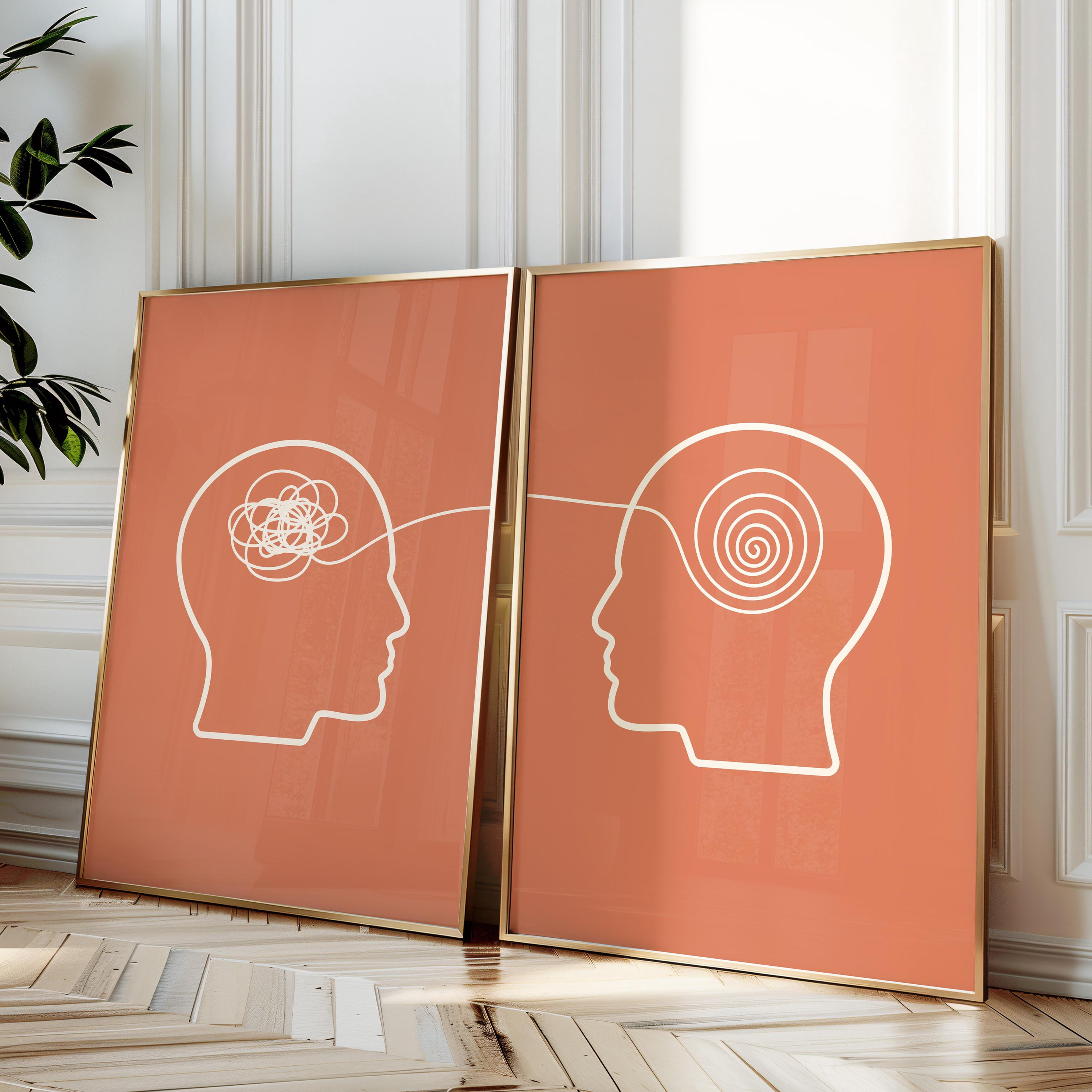 Men.Tal Health Posters Therapist Office Art Psychology Decor Set 2 ...