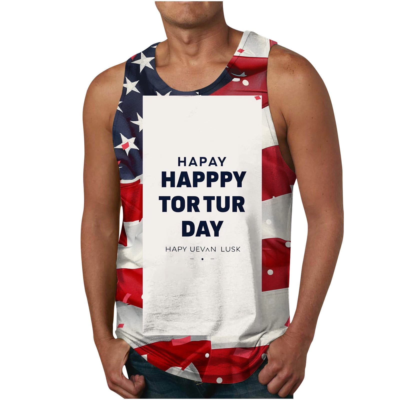 Men Tank Tops Workout Men's American Flag Stars And Stripes Muscle Tank ...