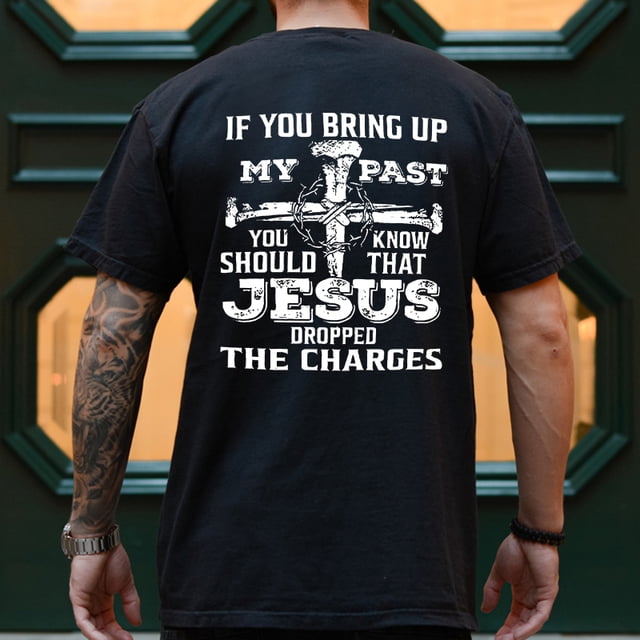 Men Tee Shirt Jesus Christ Back Printing T-Shirt Fashion Graphic Tops ...