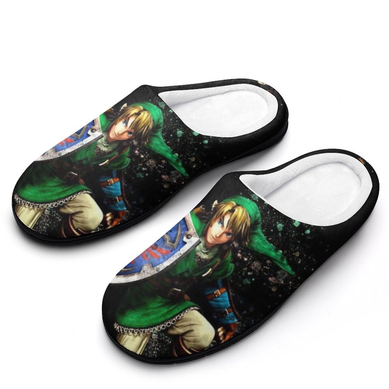 Men The Legend of Zelda Slippers Non-Slip Fuzzy House Slippers Warm ...