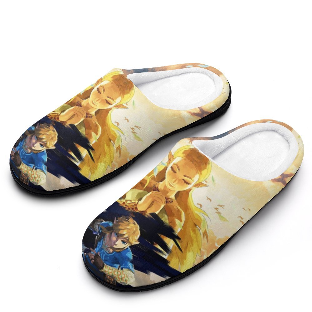 Men The Legend of Zelda Slippers Non-Slip Fuzzy House Slippers Warm ...