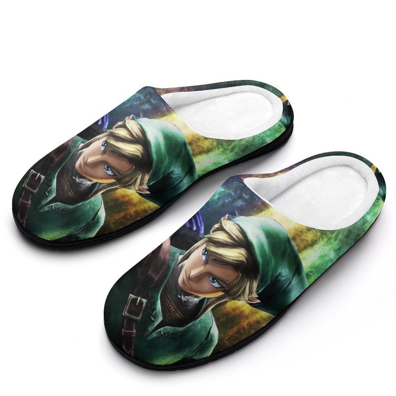 Men The Legend of Zelda Slippers Non-Slip Fuzzy House Slippers Warm ...