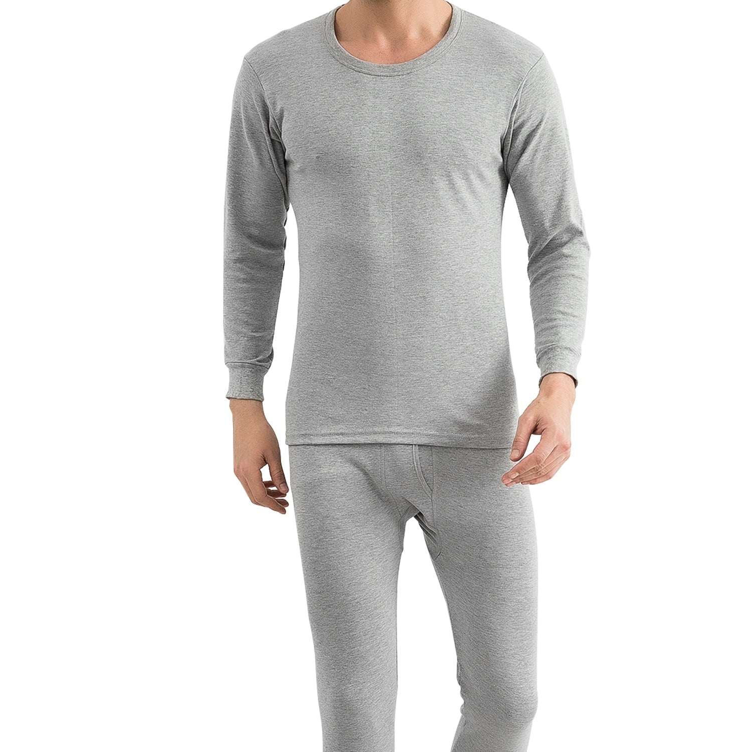 Men Thermal Underwear Set TeqHome Cotton Polyester Long Johns Pants Long Sleeve Soft Underwear ...
