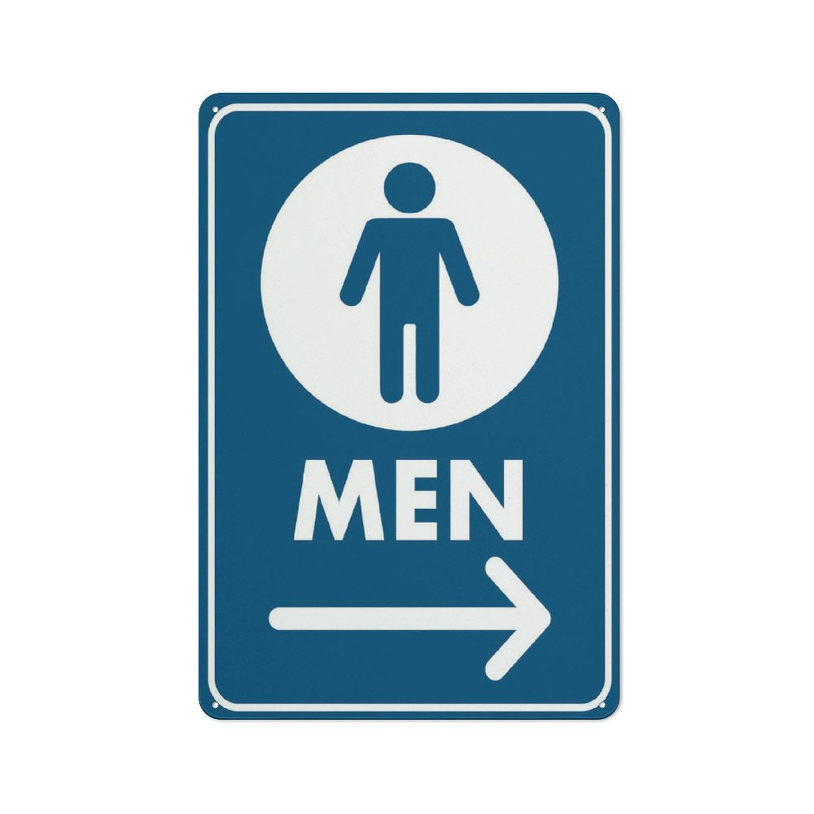 Men Toilet Blue Right Arrow Sign Outdoor Metal Sign - 12 X 8 Metal ...
