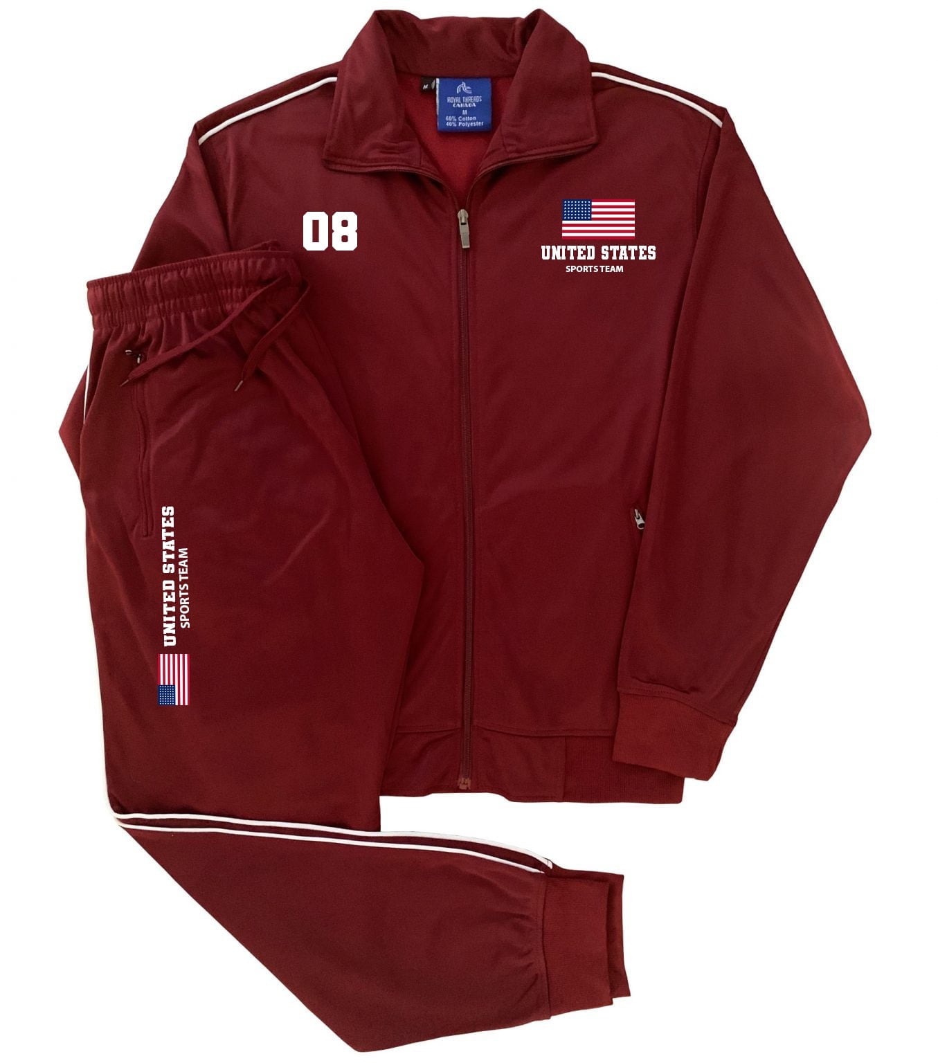 Men Tracksuit Sports Track Jacket & Matching Jogging Pants - Walmart.com