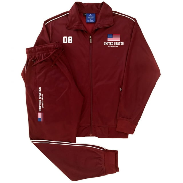 Men Tracksuit USA Sports Team Flag Print Top and Bottom Outfit ...
