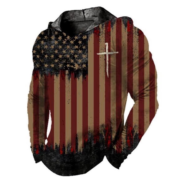Men USA American Flag Cross Graphic Soft LightWeight Tee - Walmart.com