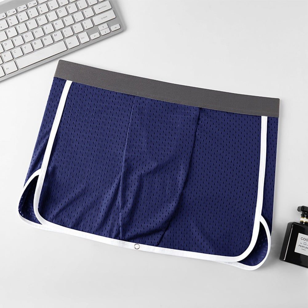 Men Underwear Dress Open Crotch Breathable Boxers Button Adjust Bulge ...