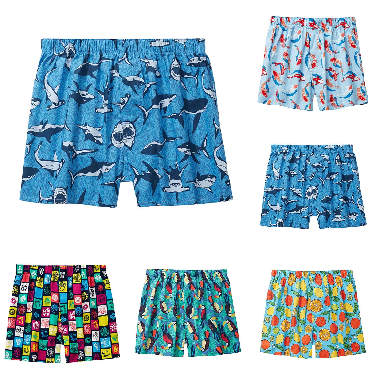 Men Underwear Pack Male Pure Loose Home Flat Angle Breathable Oversized ...