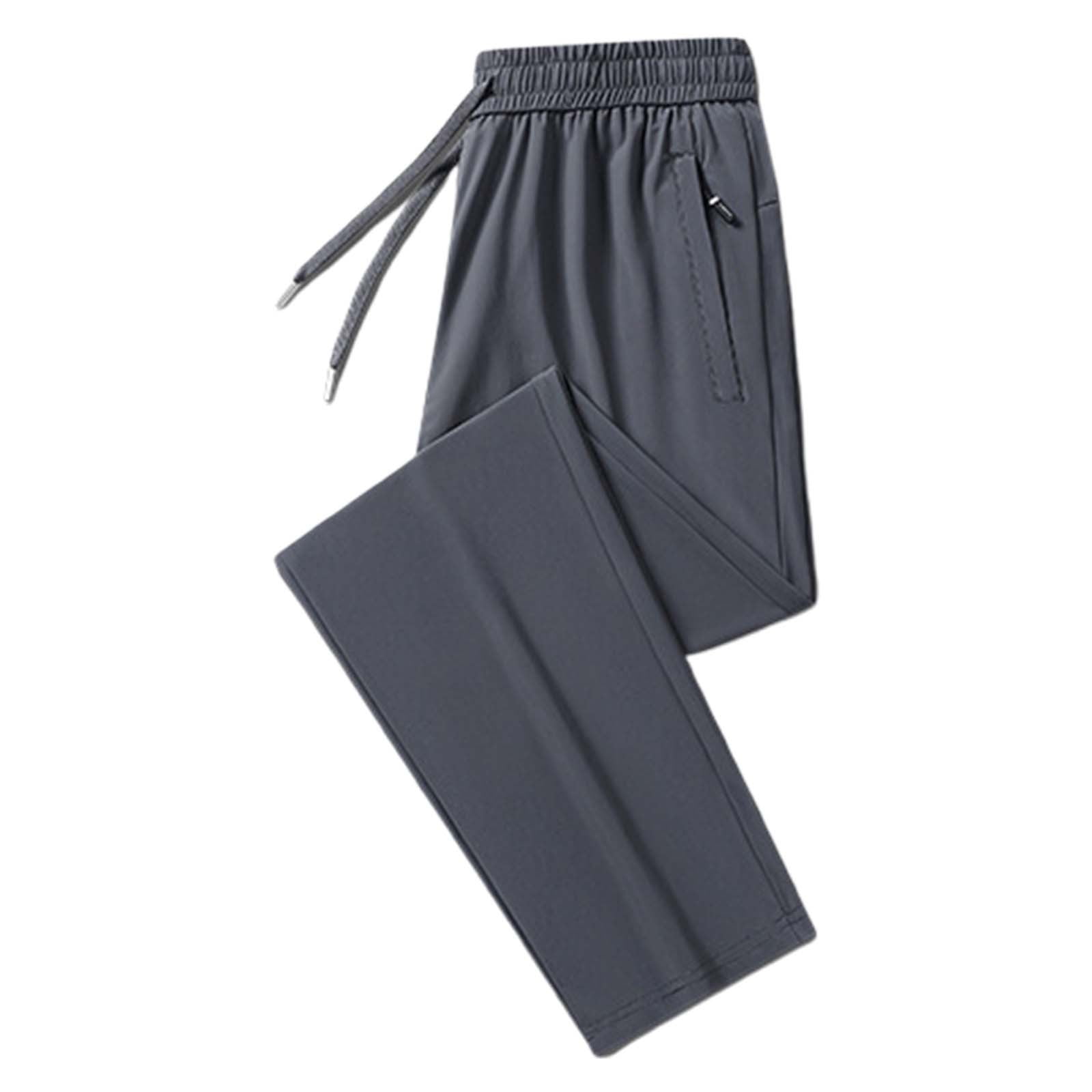 Men Unisex Stretch Quick Drying Pants Casual Elastic Waist Drawstring ...