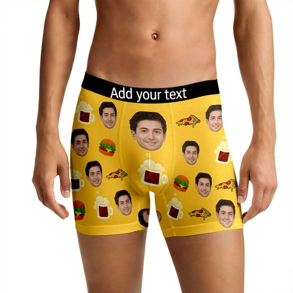 Men Valentines Boxer Funny Face Novelty Underwear Comfort Breathable ...