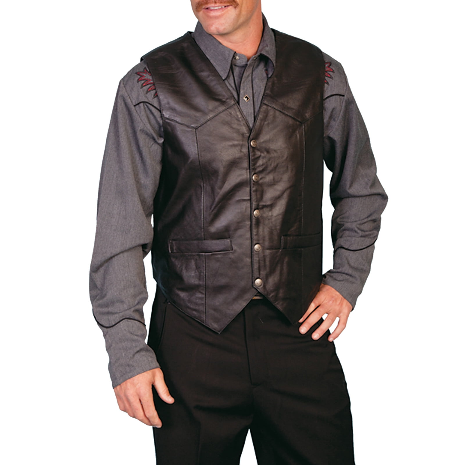 Men Vest Black Biker Motorcycle Hip Hop Waistcoat Male Faux Leather ...