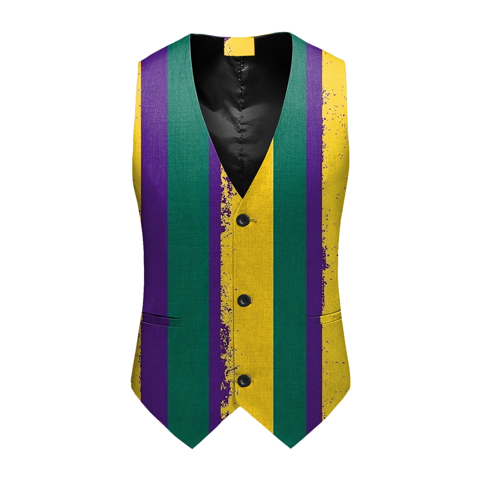 Men Vest Novelty Striped Print Suit Waistcoat Vintage Suit Vest Tuxedo ...