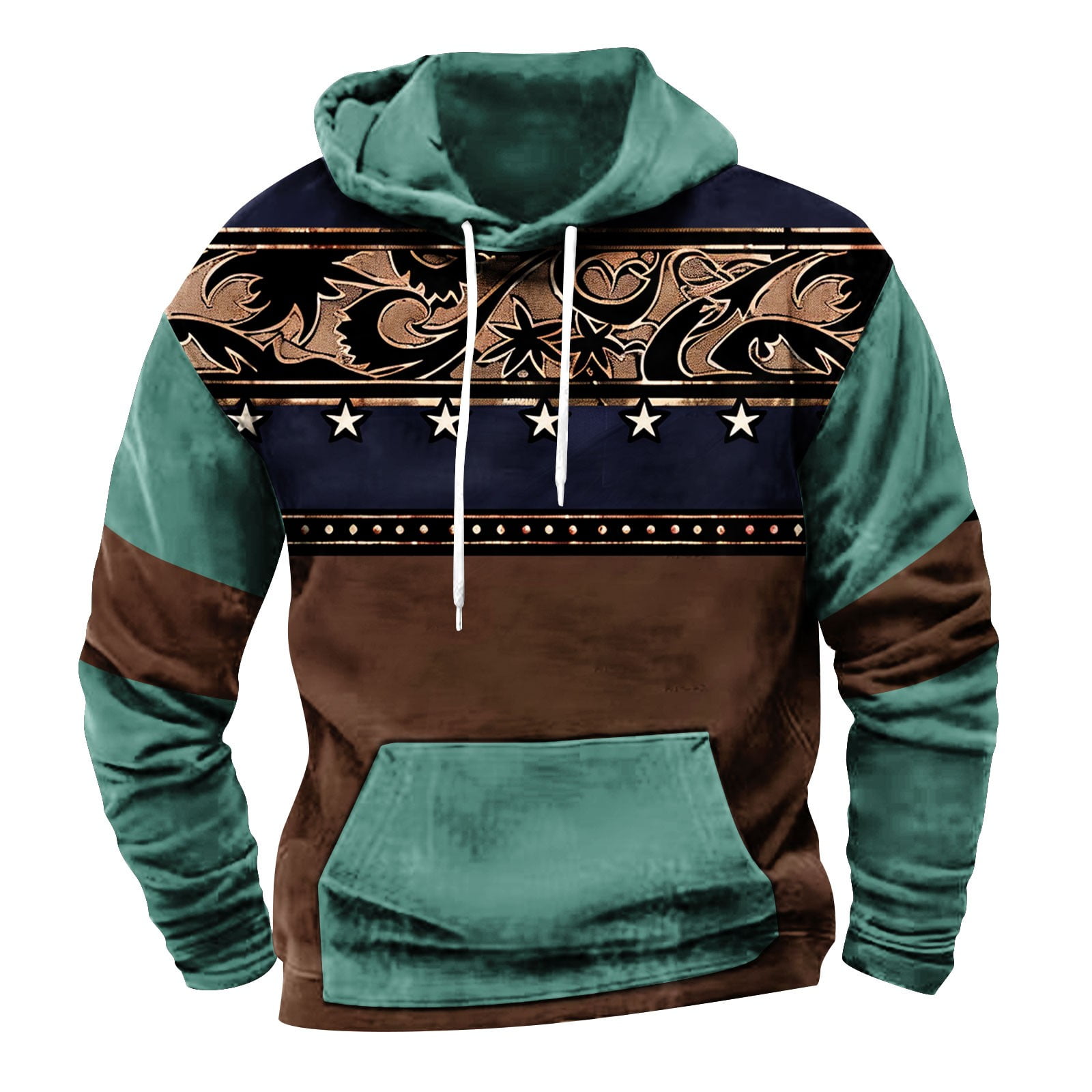 Men Vintage Aztec Tribal Hoodies Western Ethnic Graphic Hooded ...