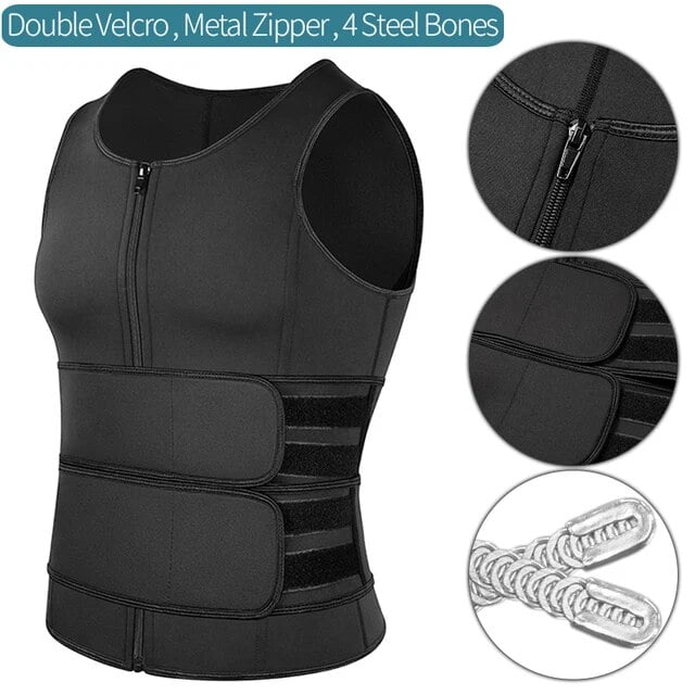 Men Waist Trainer Sauna Vest Fitness Corset Abdomen Slimming Body ...