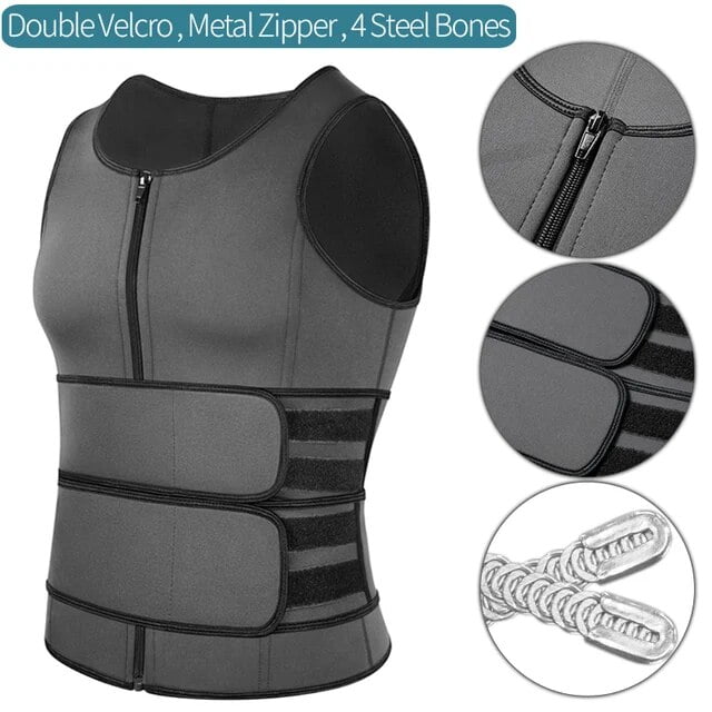 Men Waist Trainer Sauna Vest Fitness Corset Abdomen Slimming Body ...