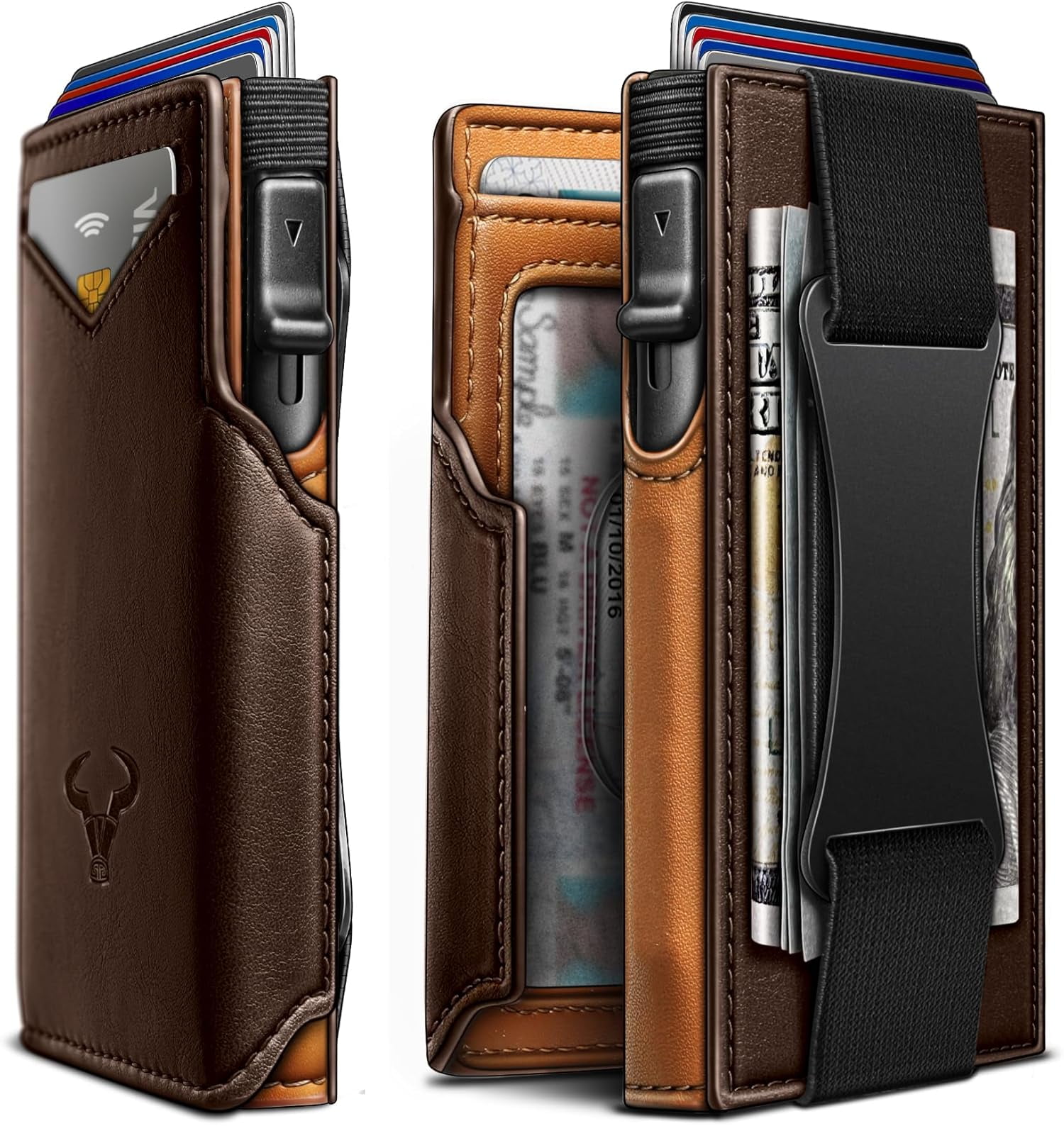 Men Wallet Boxed,Slim Front Pocket Wallet Clip Card Holder 3.8"x2.7 ...