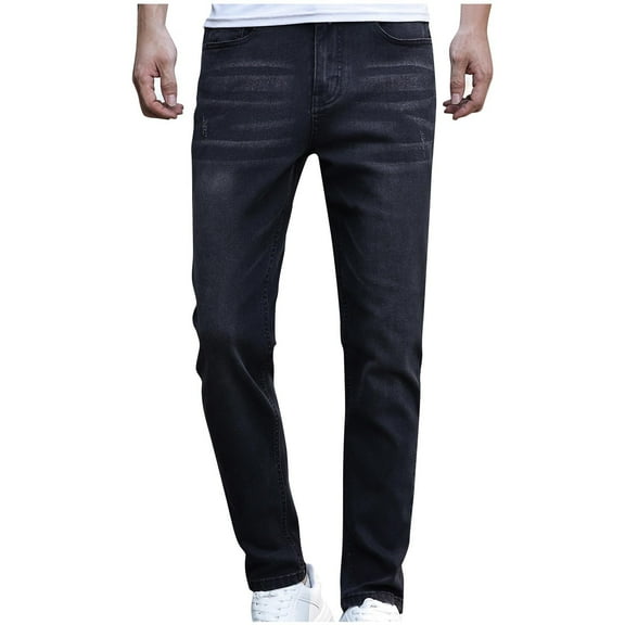 George Men's Relaxed Fit Jeans with Stretch, Mid-Rise, 5 Pockets ...