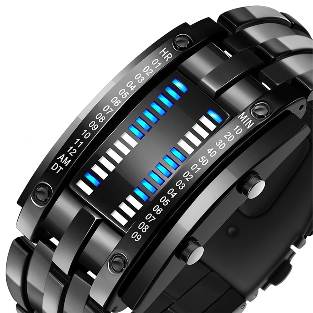 Men Watch 50m Waterproof Lava Watch Double Row Lamp Led Watch Male ...