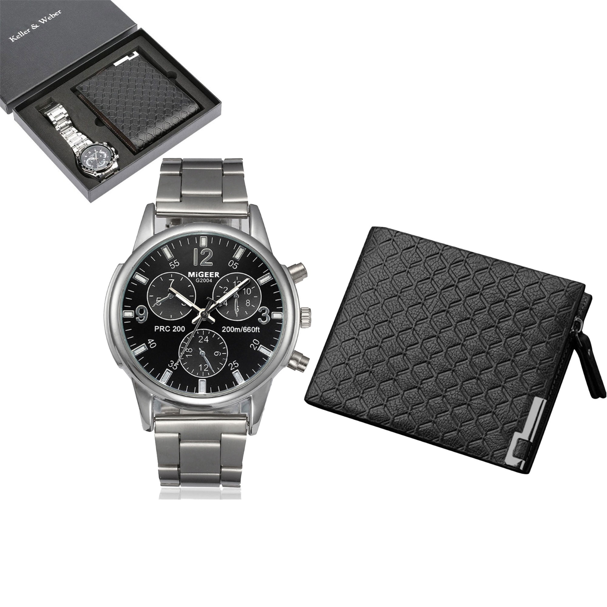 Men Watch Set, Men's Wallet and Watch Set Gifts for Men - Includes ...