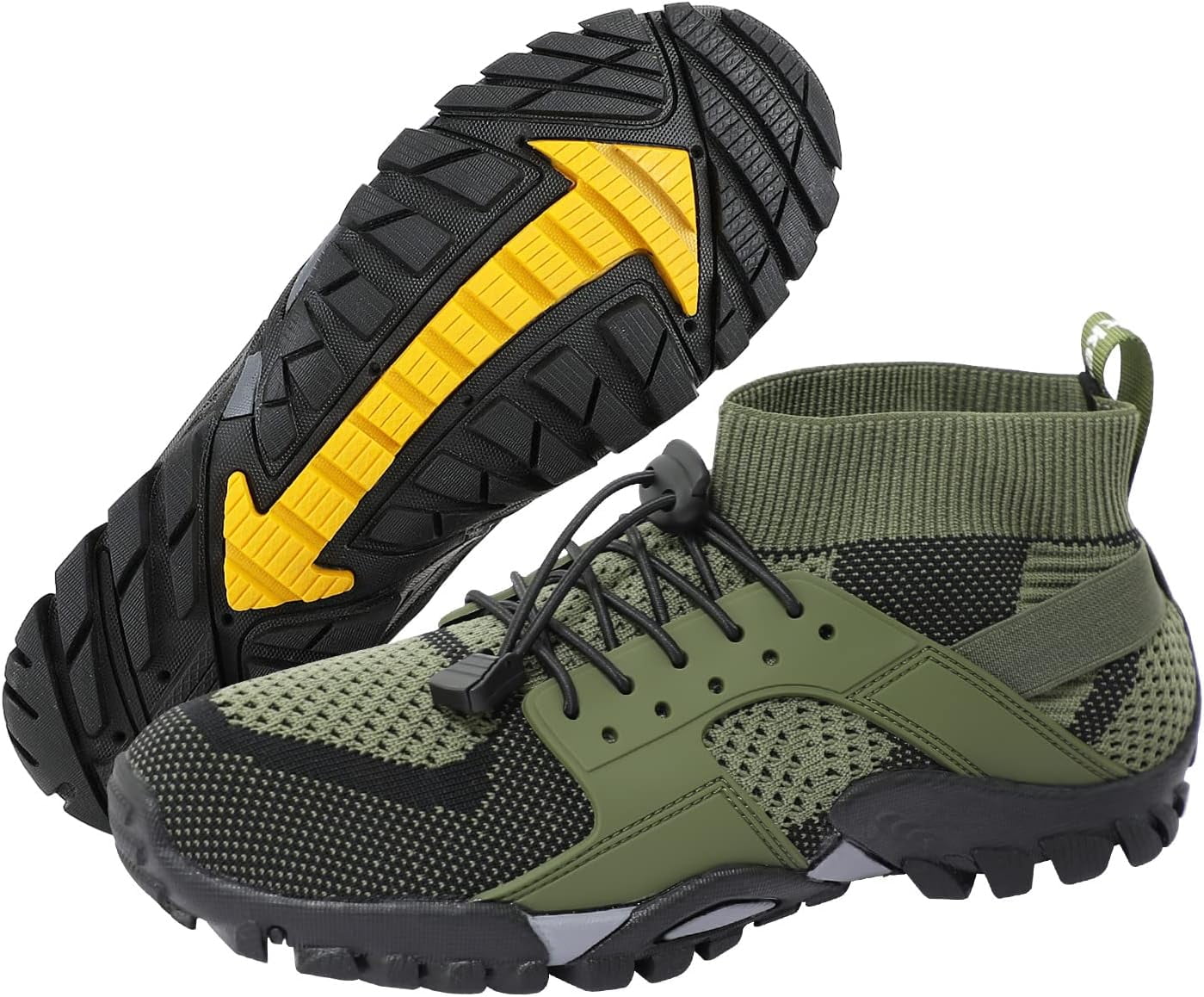 Men Water Hiking Shoes Barefoot Slip Resistant High Top Wading Shoes ...