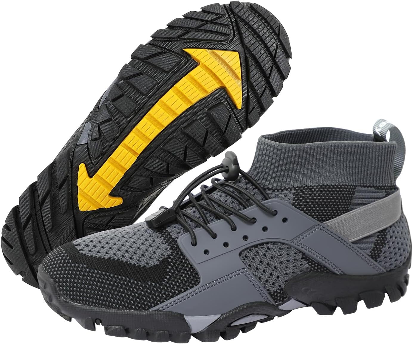 Men Water Hiking Shoes Barefoot Slip Resistant High Top Wading Shoes ...