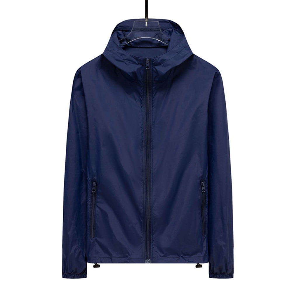 Men Waterproof Jacket Hooded Sport Coat Unisex Outwear Lightweight ...