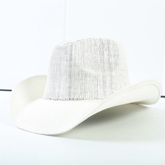 Men Wide Brim Western Cowboy Hats Classic Style Straw Western Hat Soft ...
