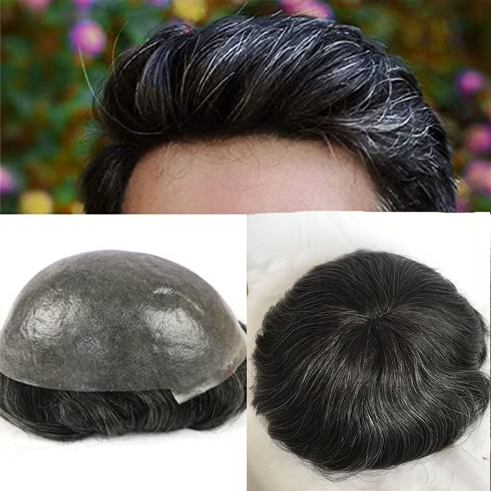 Men Wigs Human Hair Toupee Thin Skin Pu Male Wig Hair Prosthesis Men ...
