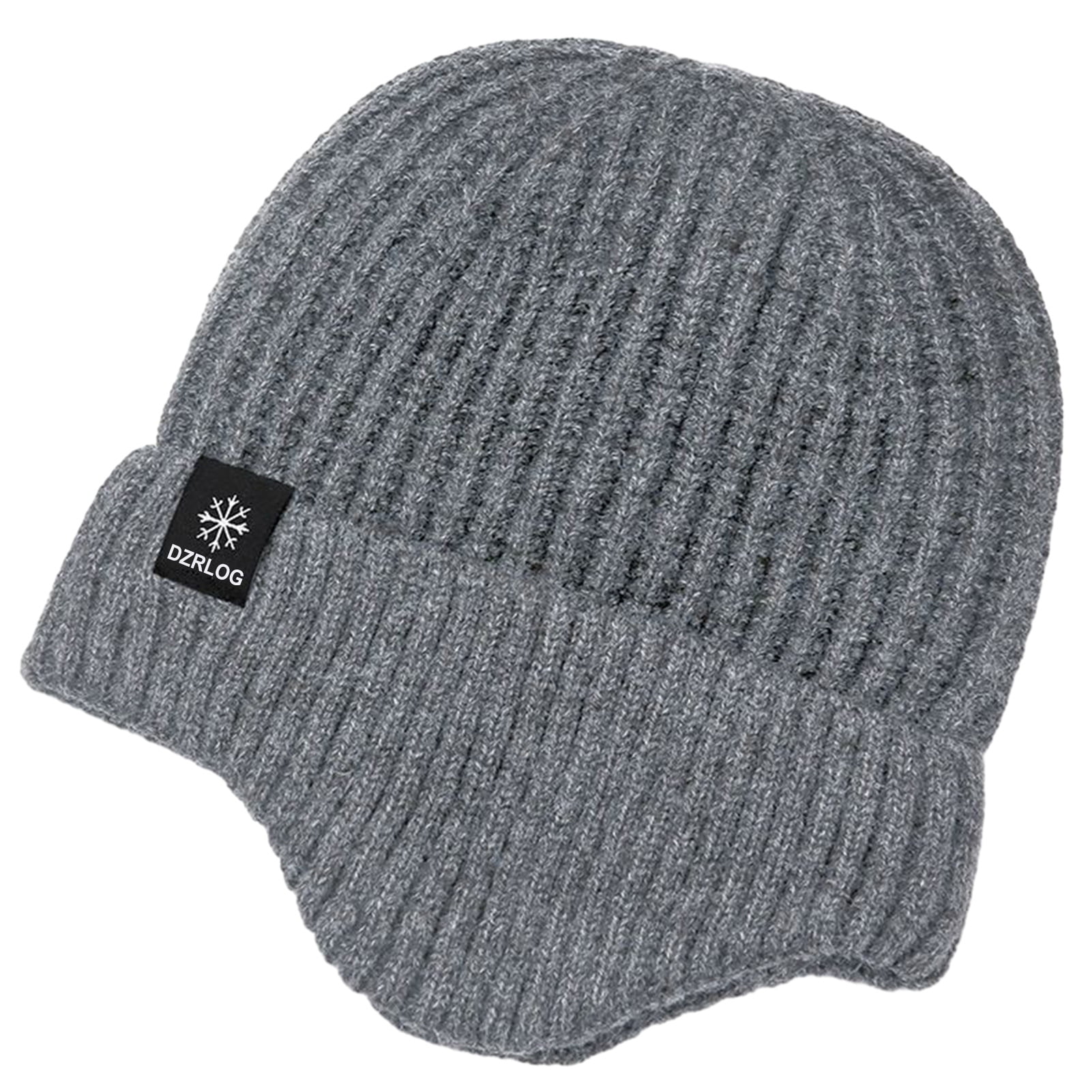 Men Winter Cap Men's Winter Beanie with Ear Thick Plush Knit Cap for ...