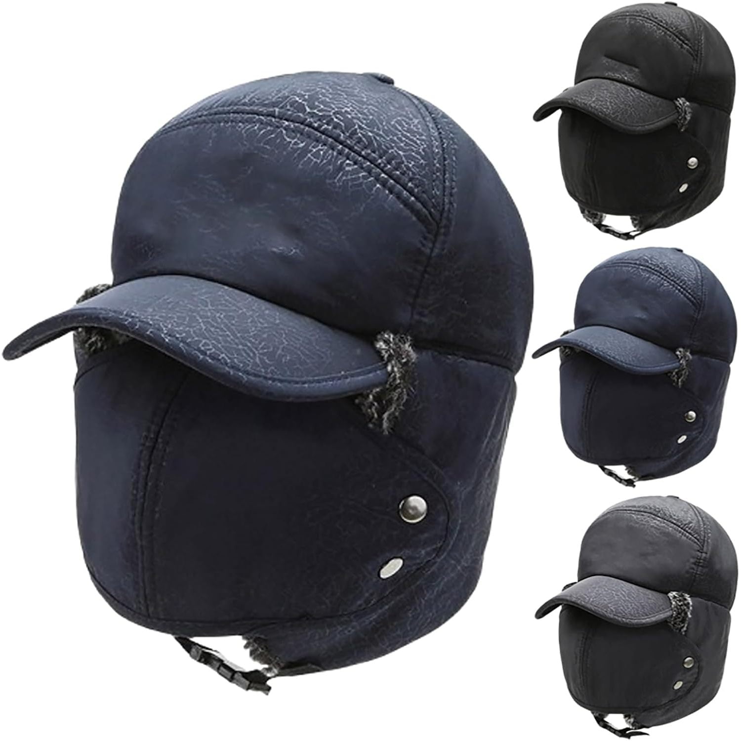 Men Winter Trapper Hats Outdoor Cycling Cold-Proof Ear Warm Cap Unisex ...