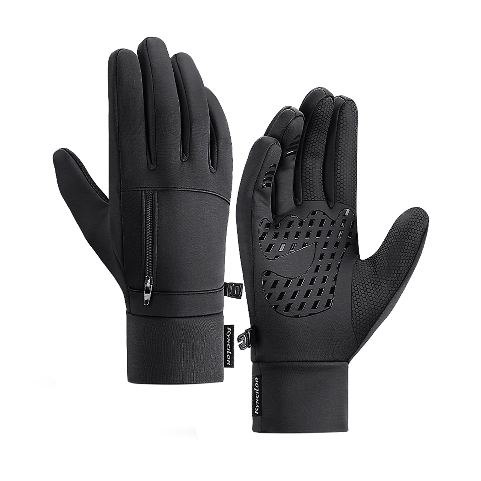 Men Winter Waterproof Gloves Touchscreen Pocket -Slip Fleece Thermal Sport Gloves - Walmart.com