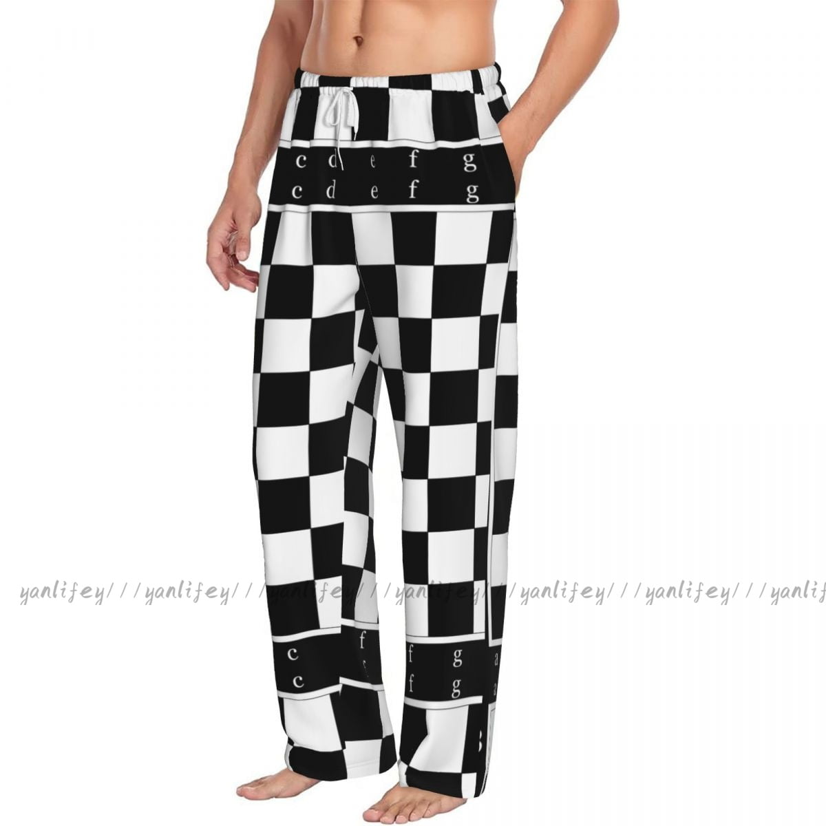 Men Woman Sleep Bottoms Male Lounge Trousers Mens Woman Chess Board ...