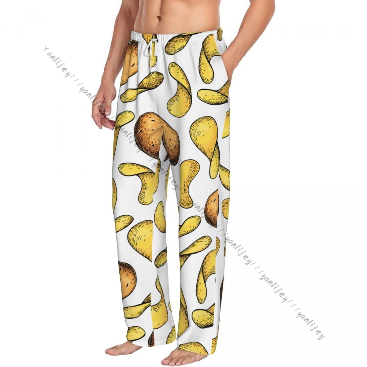 Men Woman Sleep Bottoms Male Lounge Trousers Mens Woman Potato Chips ...