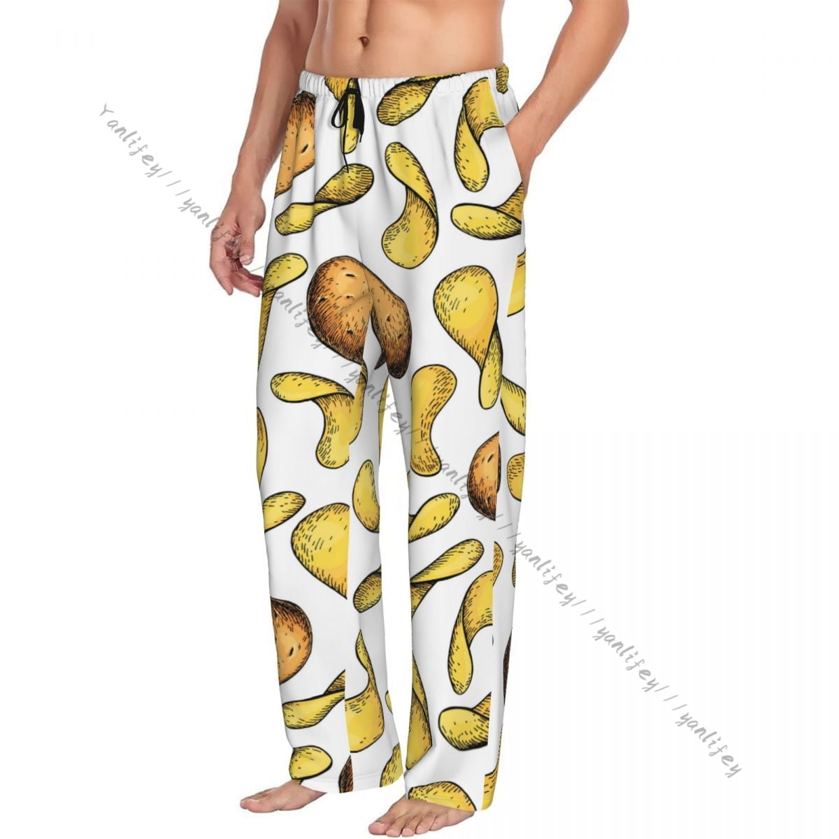 Men Woman Sleep Bottoms Male Lounge Trousers Mens Woman Potato Chips ...