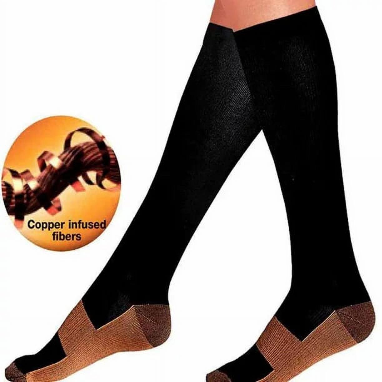 Men Women 20-30mmHg Knee High Compression Socks Calf Support Tube ...