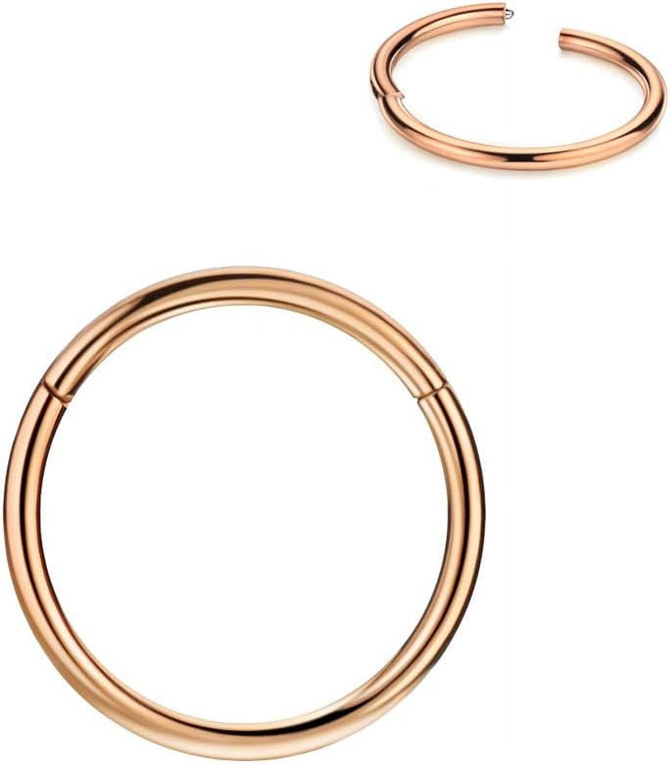 Men Women 316L Surgical Steel Hinged Nose Rings Hoop for Nostril Septum Cartilage Helix Daith ...